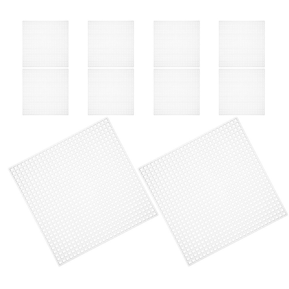 10pcs Plastic Mesh Canvas 20x20cm Square Cross Stitch Sheets Screen ...