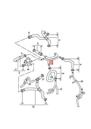 NEW VW CAMPMOBILE TYP2 TRANSP. LT COOLANT PIPE 7E0121065BL ORIGINAL NO ...