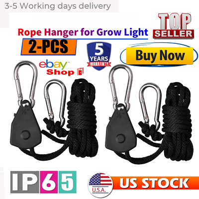 Heavy Duty Ratchet Ropes Adjustable Rope Ratchets Hanger Grow Light ...