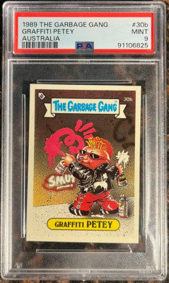1989 The Garbage Gang #30b Graffiti Petey Australia PSA 9 MINT Sticker ...