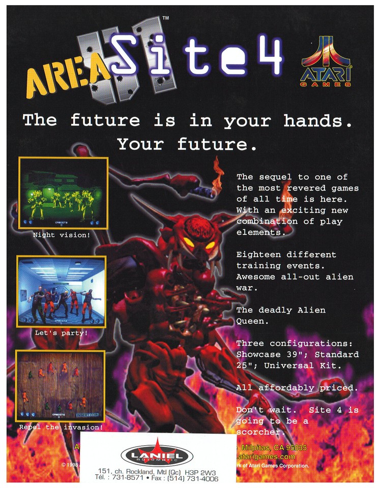 Area 51 Site 4 by Time Warner Video Arcade Flyer / Brochure / Ad / | eBay
