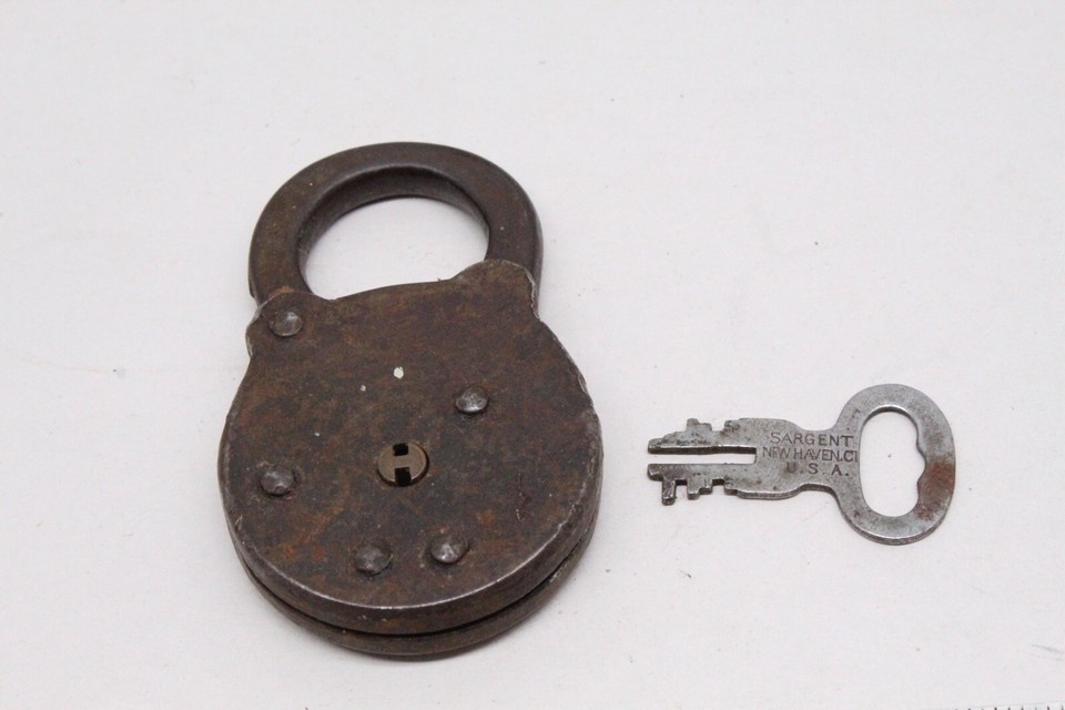 Vintage Six Lever Sargent Padlock Old Lock With Key | eBay