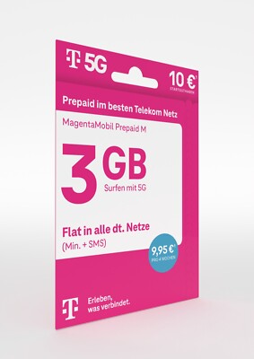 Telekom Prepaid mit Datenvolumen 3 GB Prepaid M / unbegrenzt ...