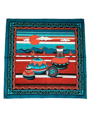 Vintage Southwestern Design Bandana Scarf Handkerchief Aztec Native ...
