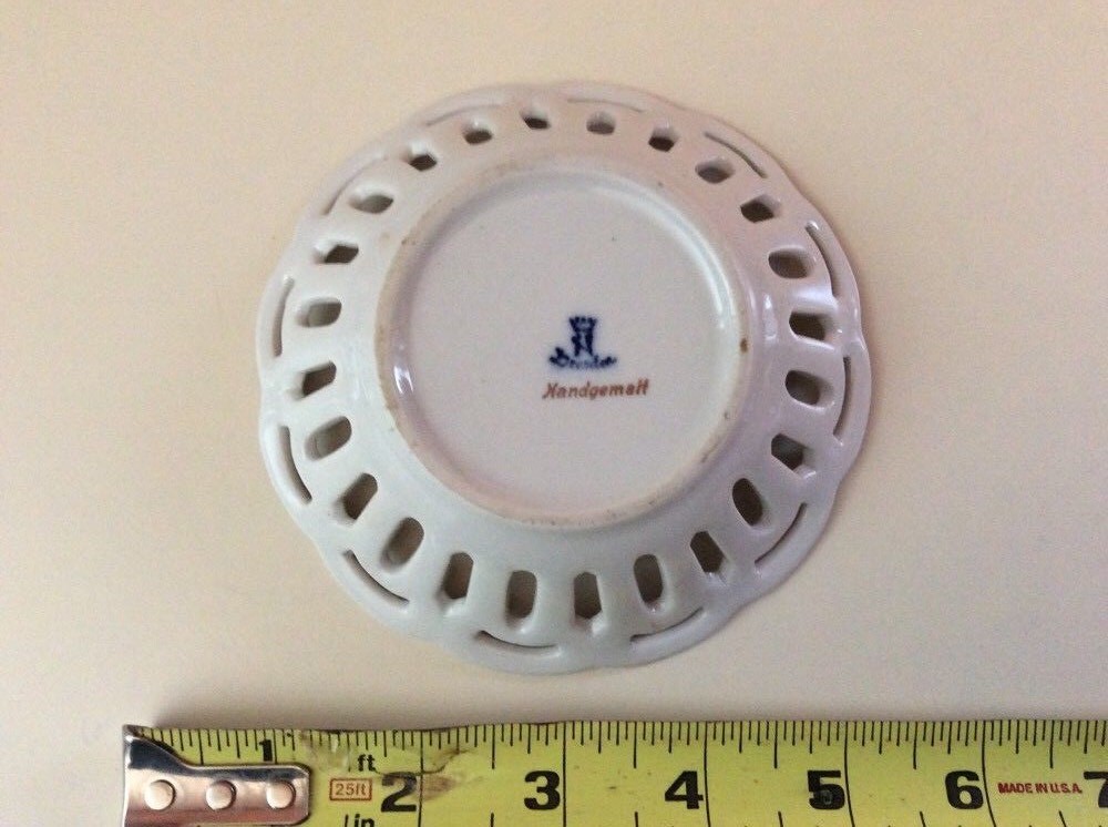 Handgemalt Germany Porcelain Dresden Bowl Plate Floral Design | eBay