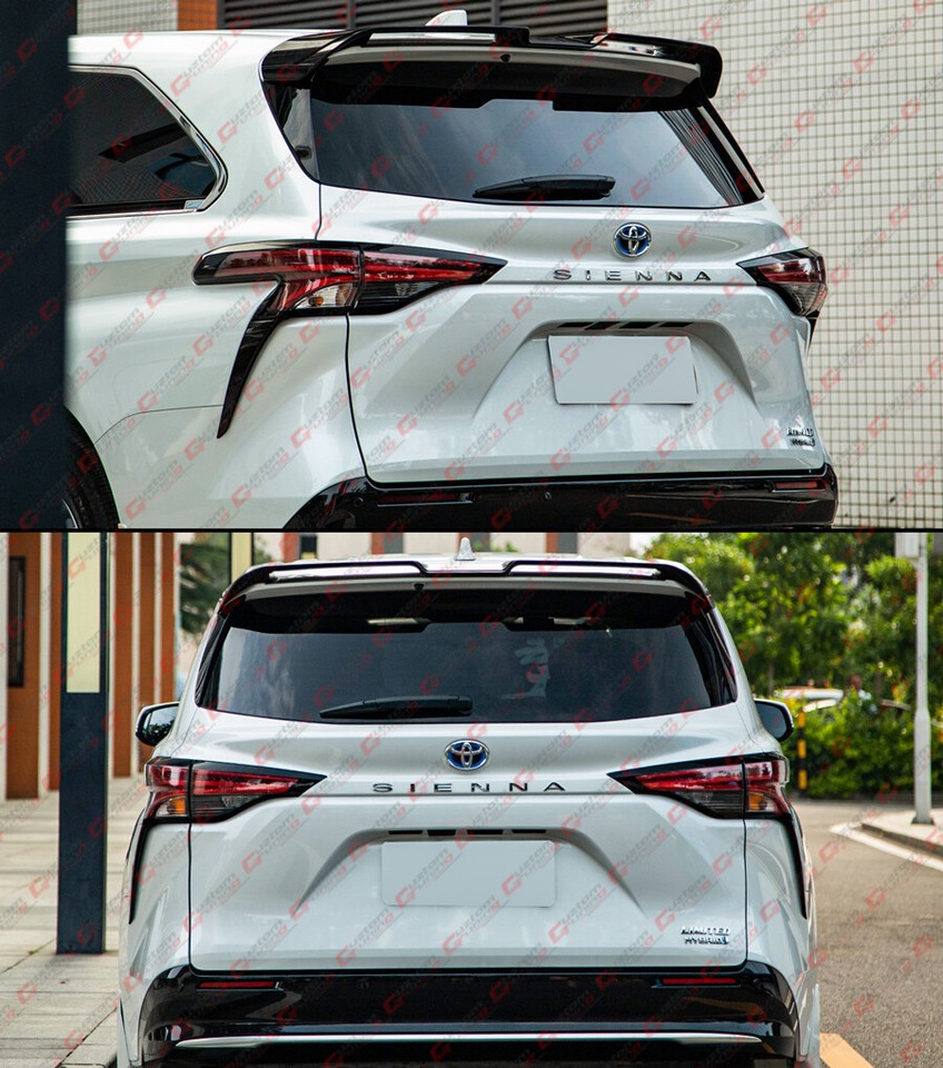 FOR 2021-2026 TOYOTA SIENNA V2 GLOSS BLACK REAR ROOF TOP SPOILER WING ...