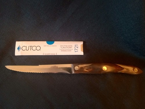 Cutco 1721 Serrated Blade Utility Trimmer Kitchen Knife Brown Handle ...