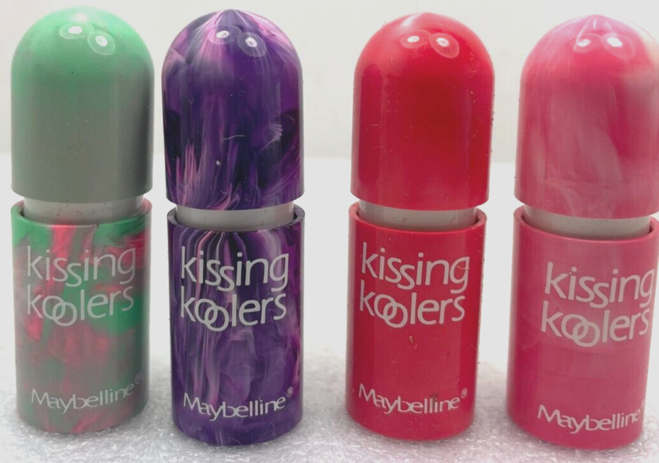 New 4 PC MAYBELLINE Kissing Koolers Flavored Lipgloss *RARE VINTAGE ...