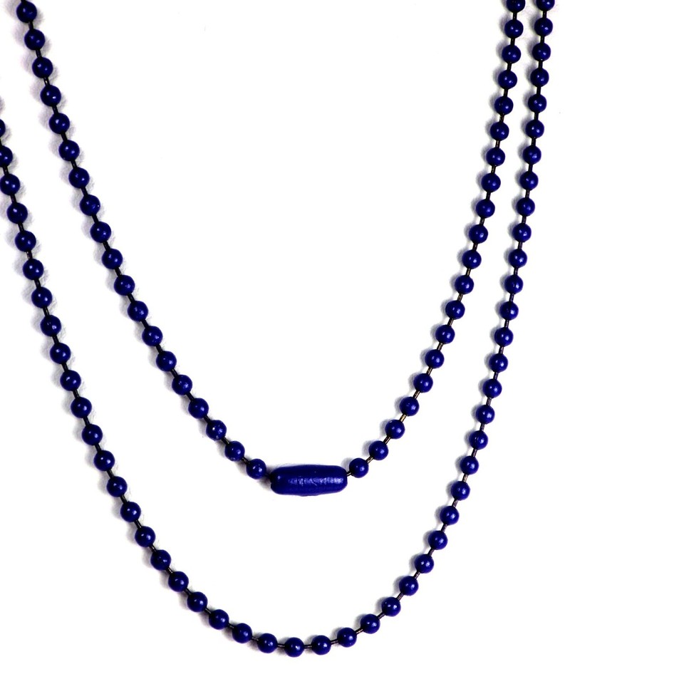 Blue Ball Chain Necklace Stainless Steel 2.5mm Wide 15-30 inch Long ...