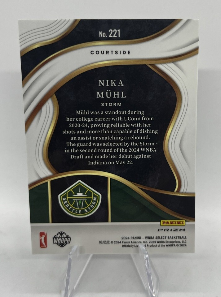2024 Select WNBA NIKA MUHL Courtside Seattle Storm Pink Ice Prizm RC ...