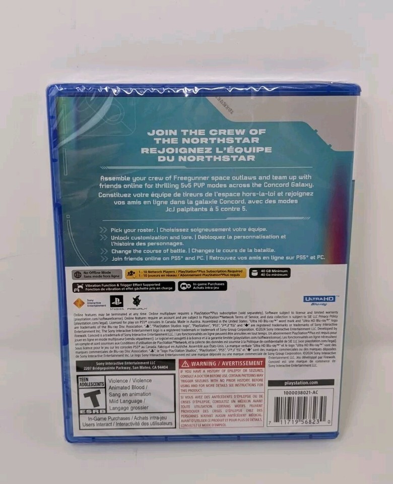 PlayStation 5 Concord UNPLAYABLE Physical Copy Video Game DISCONTINUED ...