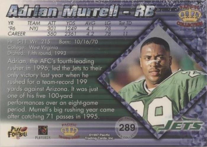 1997 Pacific Crown Collection Adrian Murrell #289 for sale | eBay