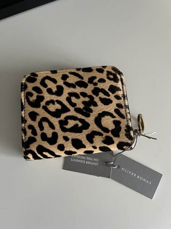 Oliver Bonas Lola Leopard Textured Zip Around Purse Rrp £30 Bnwt | eBay UK
