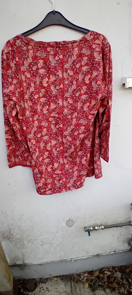 Ladies John Rocha Red Mix Patterned Top Size 14 Pre-owned VGC | eBay