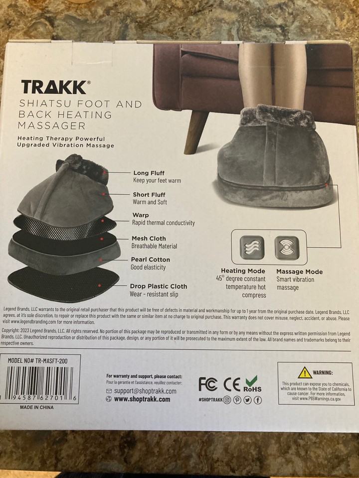 Trakk Shiatsu Foot and Back Heating Massager | eBay