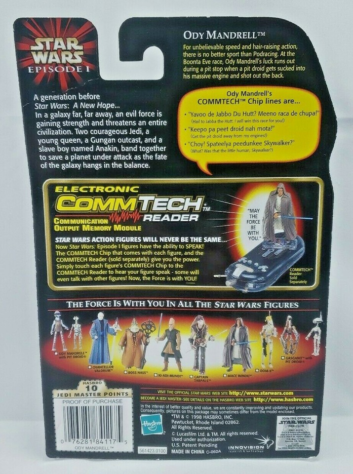 Star Wars Episode 1 Ody Mandrell Commtech Chip 1998 Hasbro Action ...