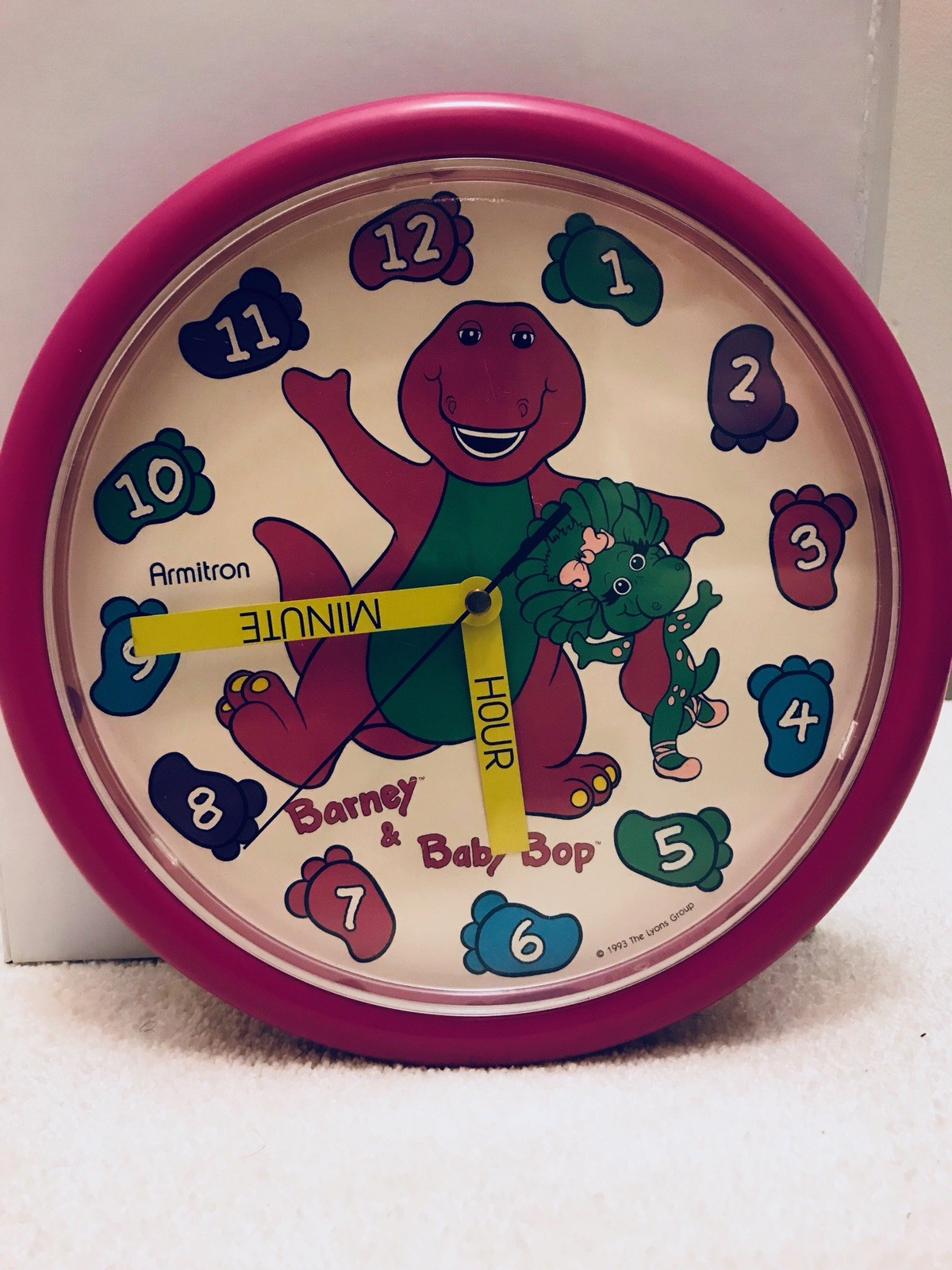 VINTAGE 1993 ARMITRON BARNEY & BABY BOP 10" WALL CLOCK | eBay