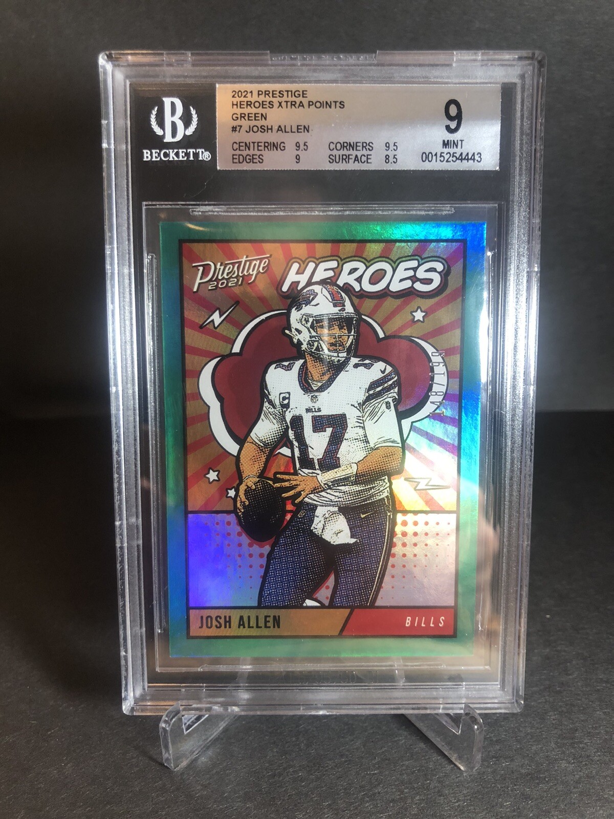 2021 Prestige Josh Allen Heroes Xtra Points Green Insert Serial/199 BGS ...