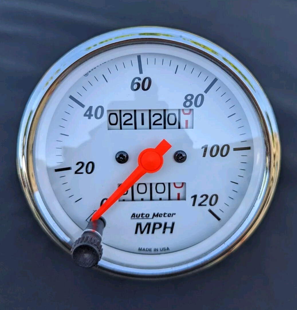 Auto Meter 1396 Arctic White 3-1/8" Mechanical Speedometer Gauge, 0-120 ...