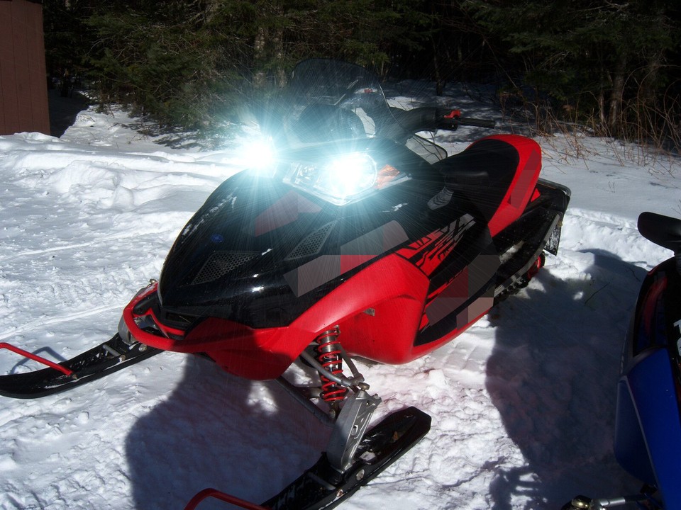 Super White 2x LED Headlight Bulbs High-Low Beam Kit K9 For Snowmobile ...