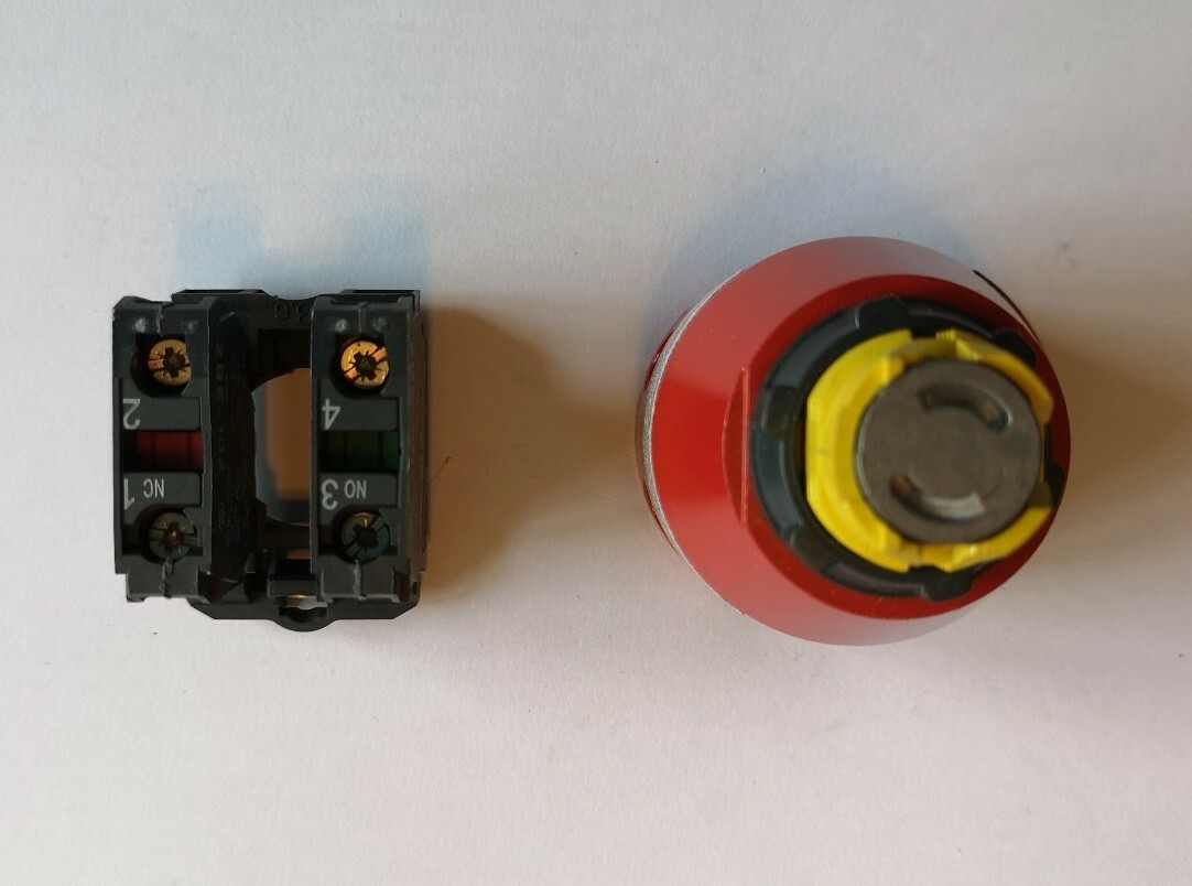 Schneider E-stop With Lockable Collar Padlock Guard Mushroom Head | eBay UK