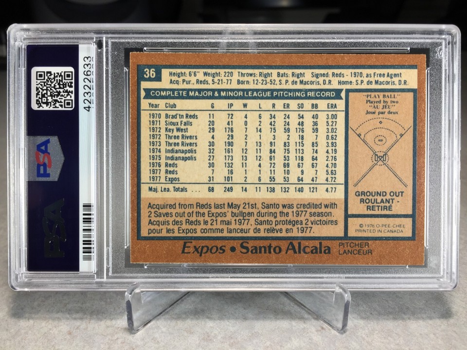 1978 O-Pee-Chee Santo Alcala #36 - PSA 5 - POP 1 (only 11 graded higher ...