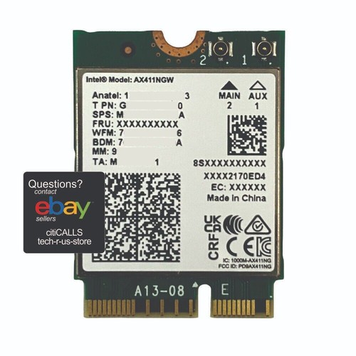 Intel AX411.NGWG.NV Networking WiFi 6E AX411 Gig 2230 DCT 2x2 AX R2 ...