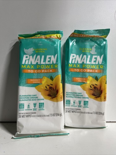 2 Pack PINALEN Summer Fresh Scent Cleaning Wet Wipes To Go Pack 36 ...