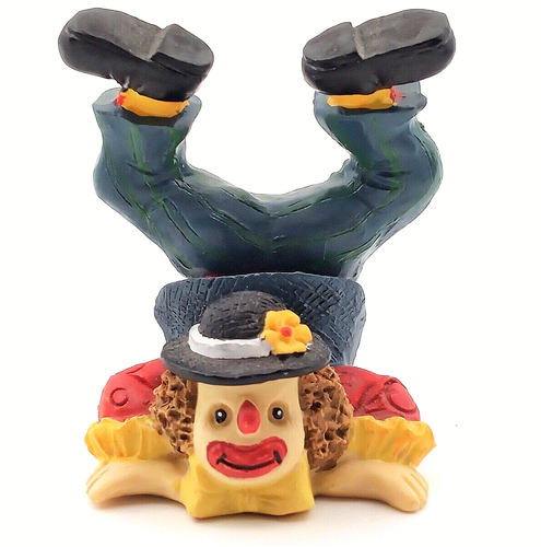 Clown Figurine Legs In Air Smiling Hobo Hat Circus Acrobat Resin Small ...