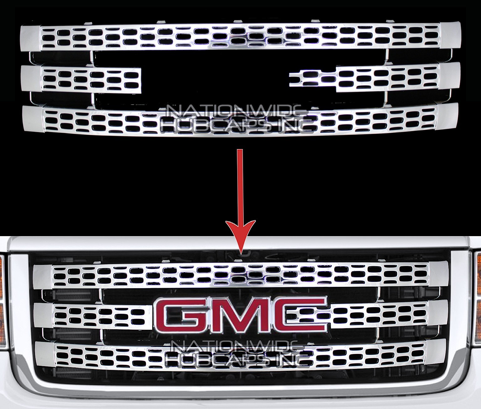 2011-2014 GMC Sierra 2500 3500 Chrome Snap On Grille Overlay Grill ...