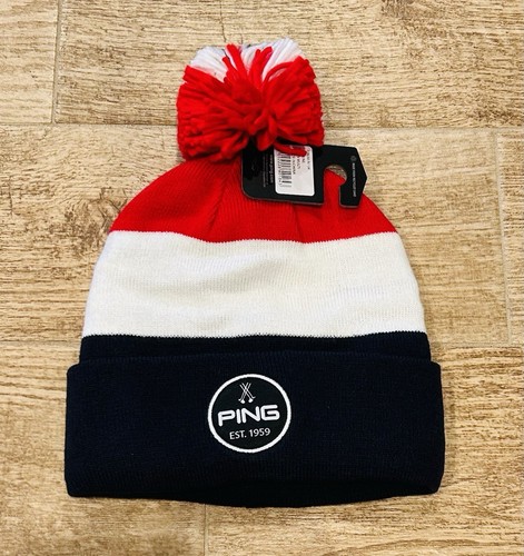 New Ping Golf Erskine Winter Beanie Hat USA Red/White/Blue | eBay
