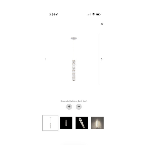 Schonbek Verve LED 19" Mini Pendant Polished Stainless Steel Crystal ...