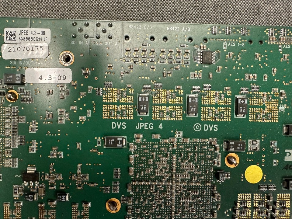 DVS JPEG 4 Hardware Codec Card for Clipster 4.3-08 / 4.3-09 JPEG2000 ...