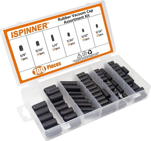 (100 PCS) CARBURETOR & VACUUM RUBBER CAP PLUG ASSORTMENT KIT INTAKE ...