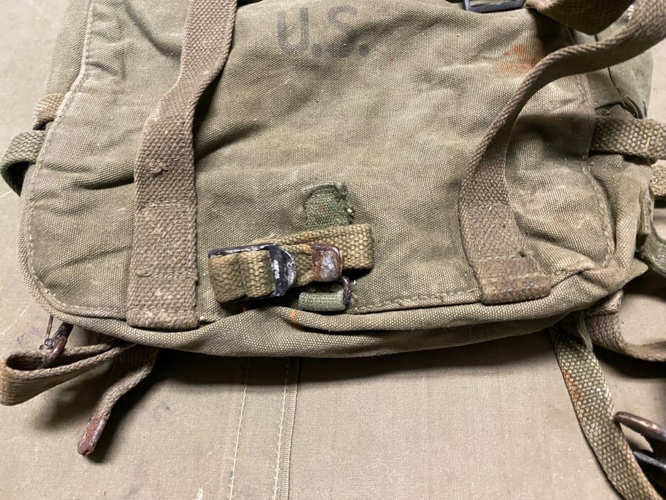 ORIGINAL WWII US ARMY M1944 COMBAT FIELD UPPER PACK & SUSPENDERS-OD#7 ...