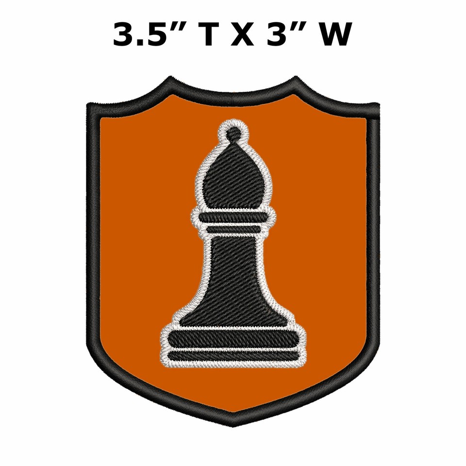 Black Bishop Chess Piece Patch Embroidered Iron-on Classic Strategy ...