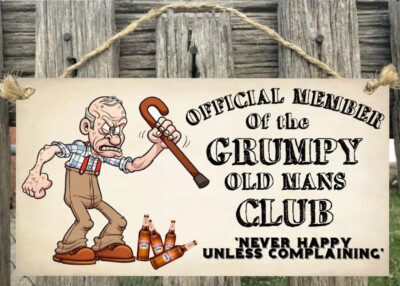 GRUMPY OLD MAN Wooden Sign plaque Country Beer Bar,GARAGE,Shed, Home ...