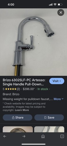 Brizo 63025LF-PC Artesso Single Hole Pull Down Kitchen Faucet ...