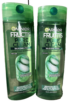 2 Garnier Fructis Pure Clean Shampoo with Aloe Extract 12.5 Fl Oz Each ...