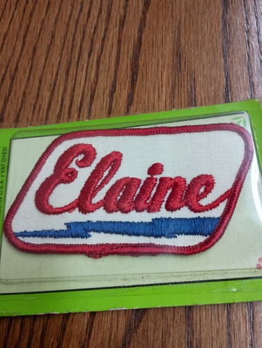 Elaine Red White Blue Vintage Name Patch (Cursive Letters) NOS | eBay