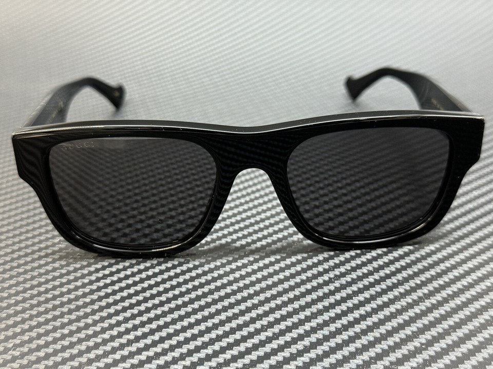 GUCCI GG1427S 001 Black Dark Grey Men's 53 mm Medium Sunglasses | eBay