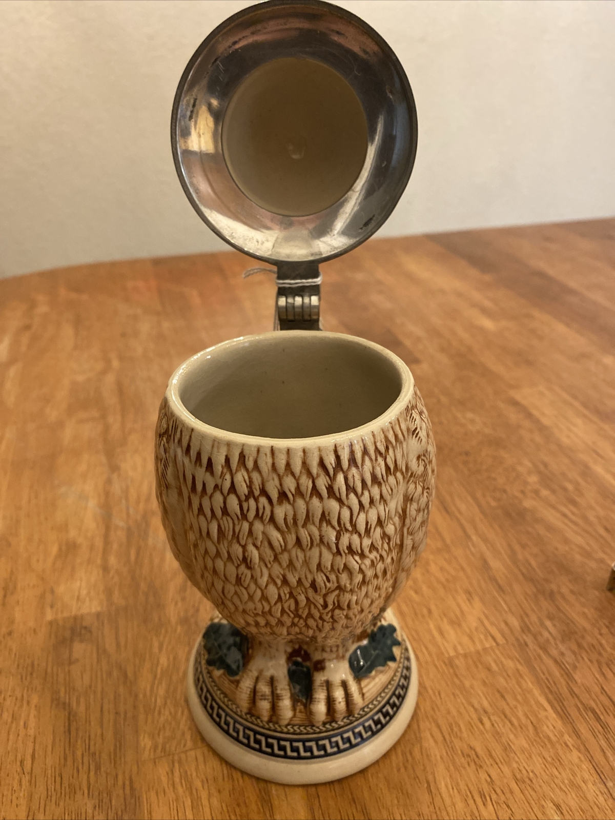 AUTHENTIC MARZI & REMY STONEWARE GLAZED OWL GERMAN STEIN - TANKER - MUG ...