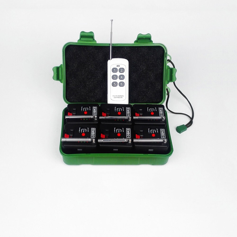 6 Cue Remote Wireless Fireworks Firing System Igniter Stage equipment ...