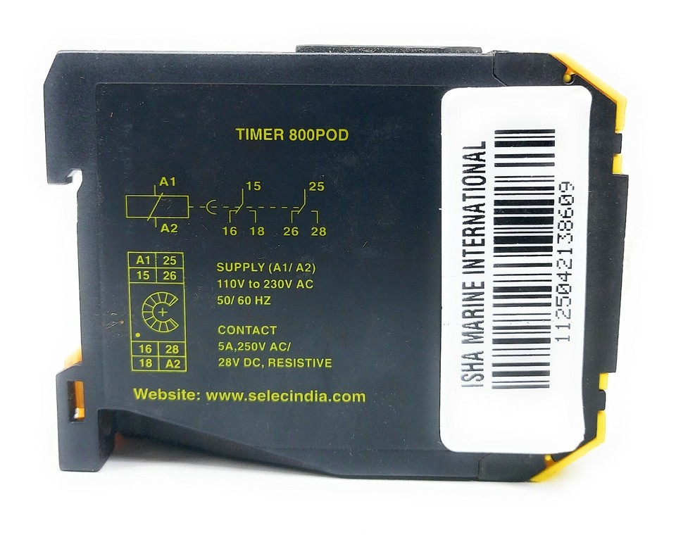 Selectron 800POD-ON-60S Din Rail True Power Off Analog Delay Timer ...