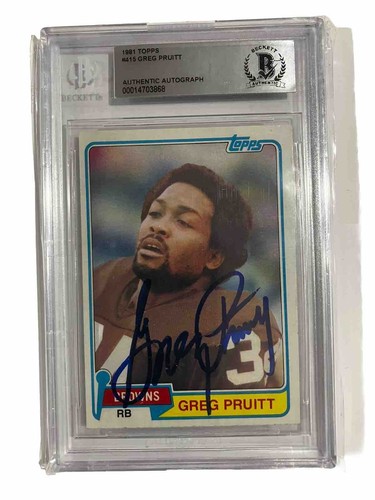 GREG PRUITT 1981 TOPPS SIGNED CARD Cleveland Browns Beckett ...