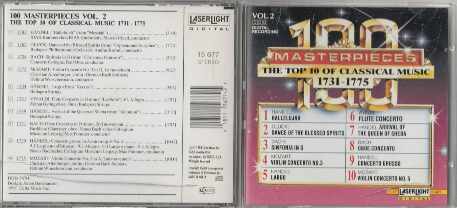 100 Masterpieces -The Top 10 of Classical Music, 1731-1775 (CD 1991 ...