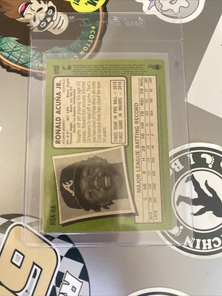 2020 Topps Heritage High Number Ronald Acuna Jr. Auto ROA Blue Ink ...