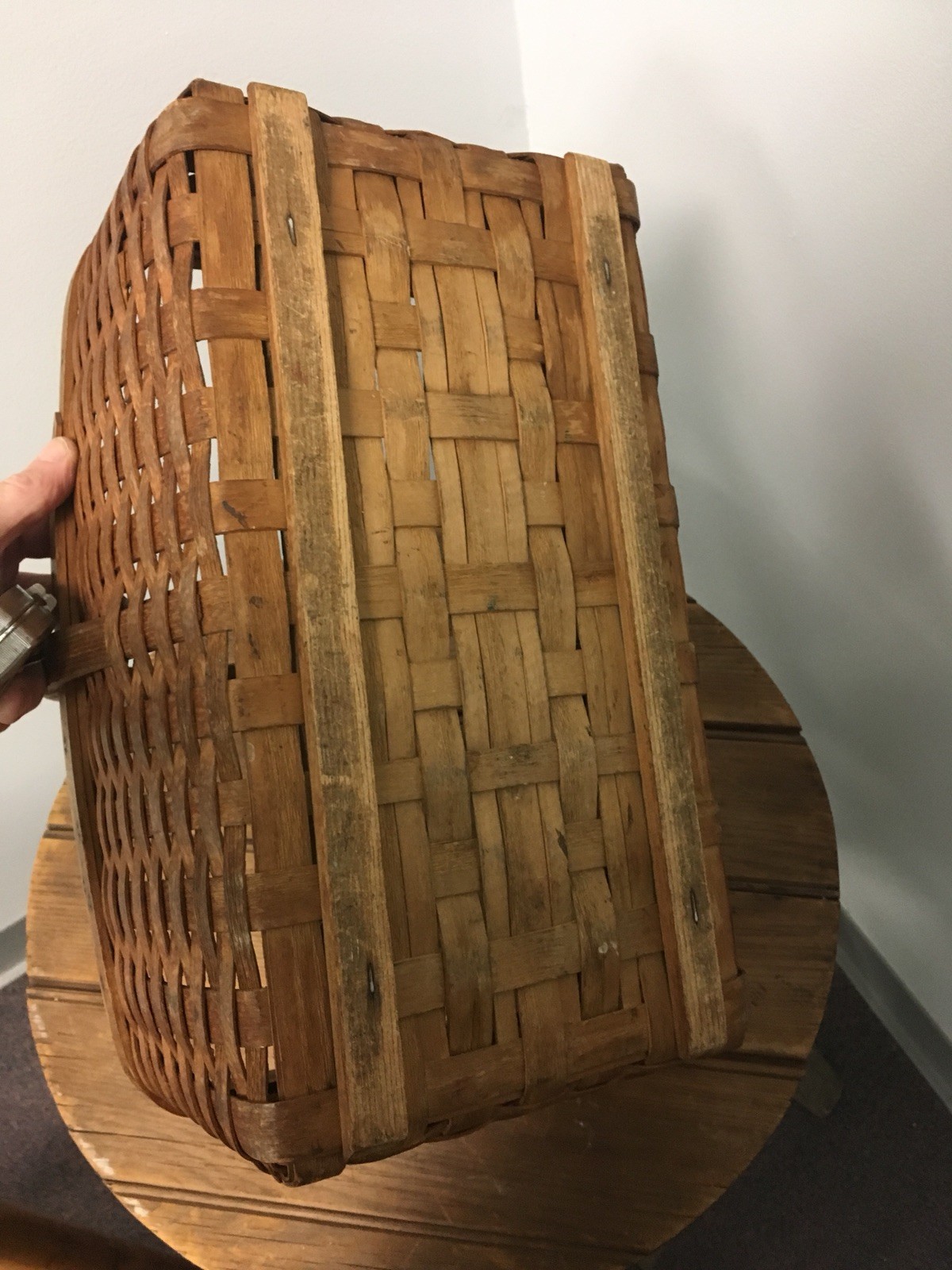 Antique B. G. HIGGINS Basket Pounded ASH Sm Market West Chesterfield ...