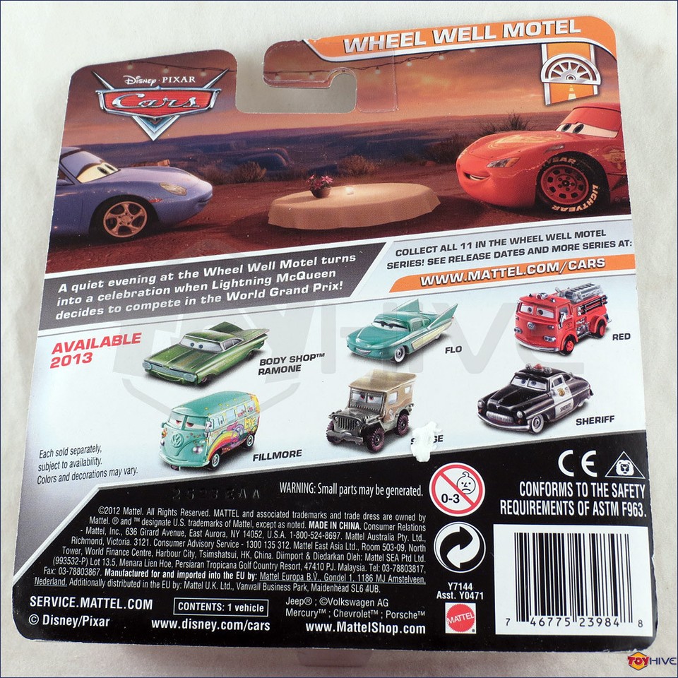 Disney Pixar Cars Wheel Well Motel Sheriff - 2012 Mattel diecast | eBay