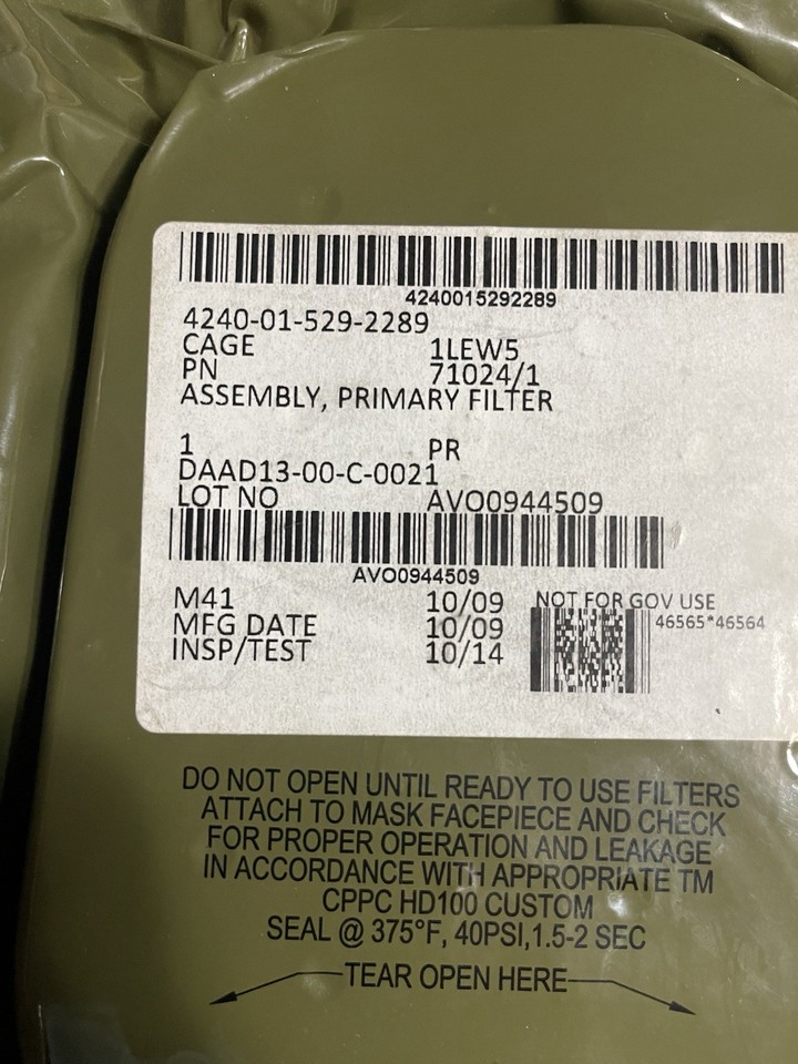 M41 Assembly Primary Filter NSN 4240-01-529-2289 Sealed | eBay